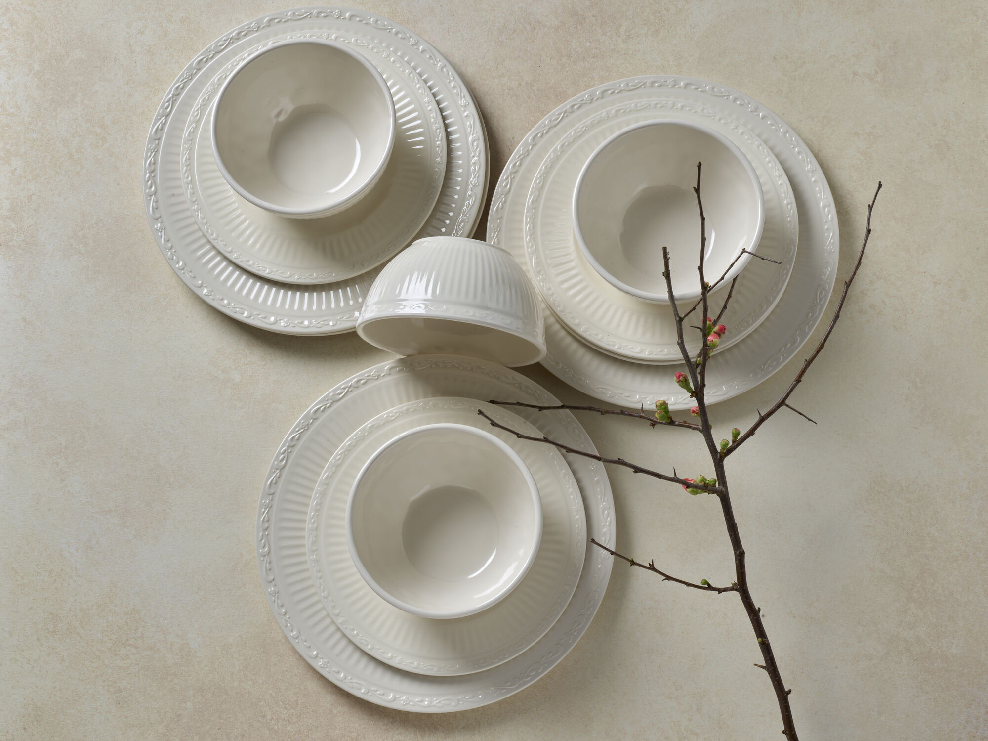 Mikasa Italian Country 12 Piece Indoor Outdoor Melamine Dinnerware Set Service for 4 Reviews Wayfair